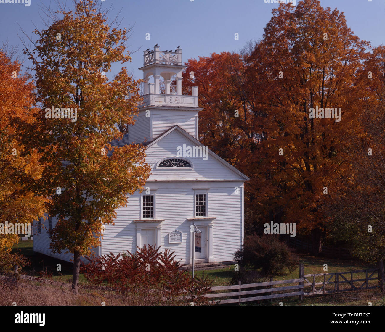 Rural Church in Autumn, VT Stock Photo - Alamy