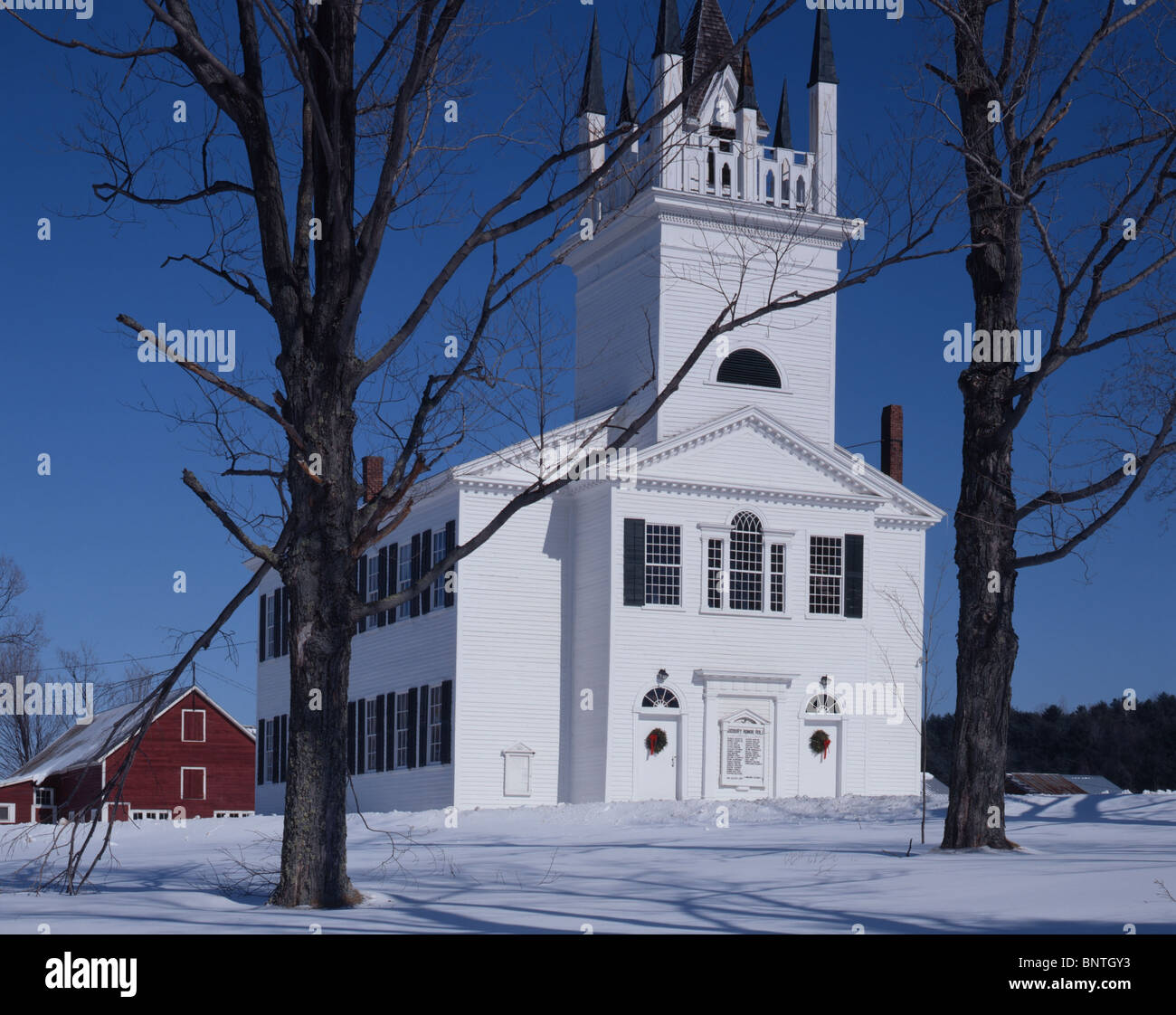 New England Church, VT Stock Photo - Alamy