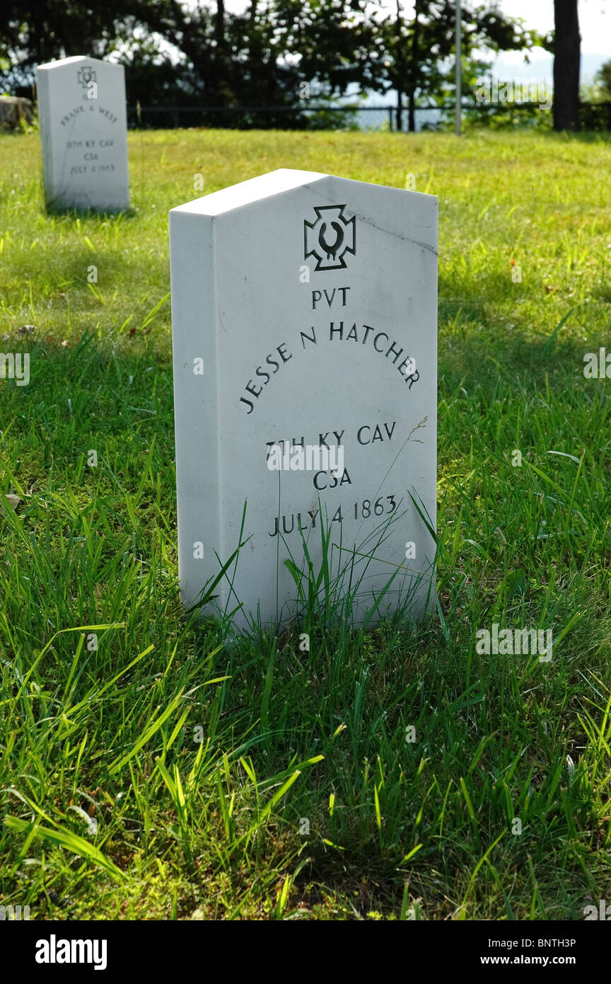 Cemetery marking fallen Confederate CSA soldiers from the 1863 Tebbs ...