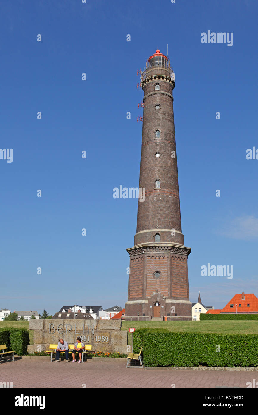 new lighthouse, Borkum Town, Borkum Island, East Friesland, North Sea ...