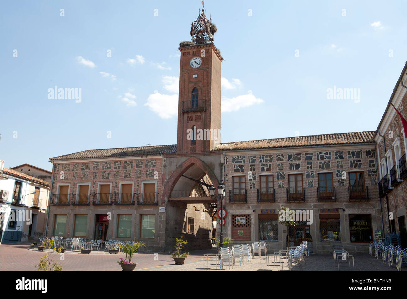 Oropesa Toledo Spain square architecture old culture village typical ...
