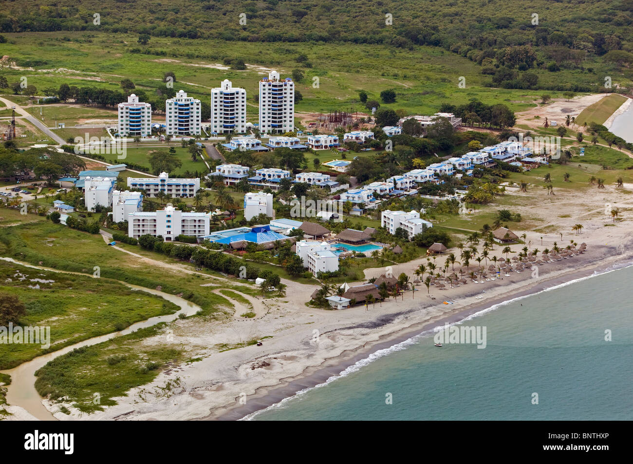 aerial view above Pacific coast Republic of Panama Stock Photo - Alamy