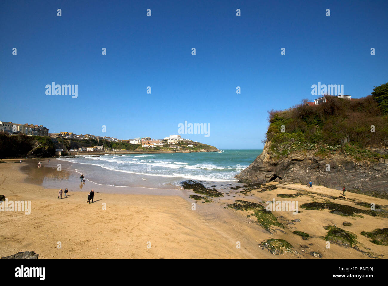 Newquay Cornwall UK Harbor Harbour Quay Beach Stock Photo - Alamy