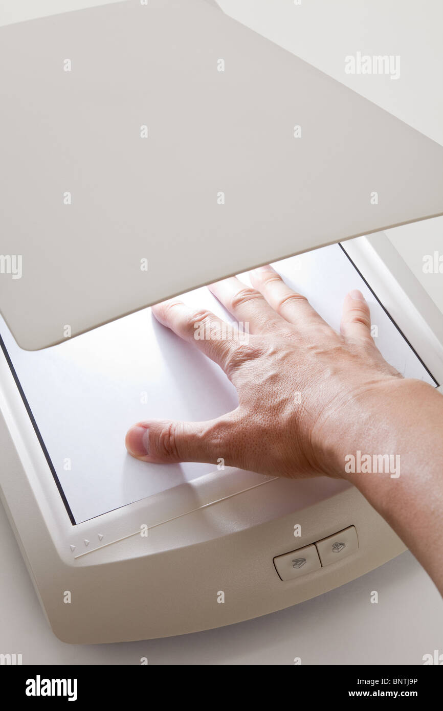 Scanner close up shot, business concept Stock Photo - Alamy