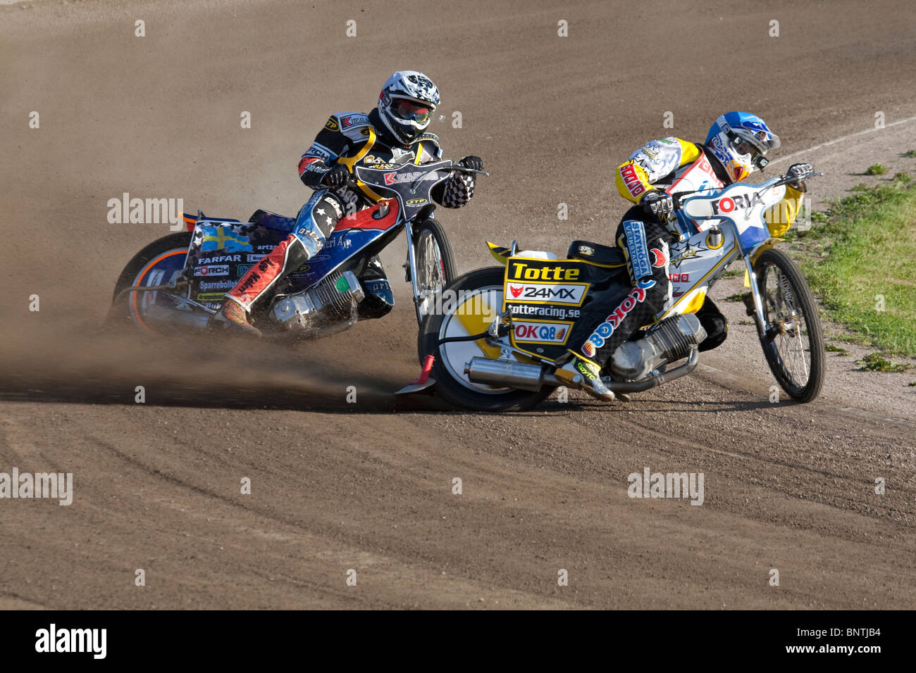 Speedway on swedish racetrack Stock Photo - Alamy
