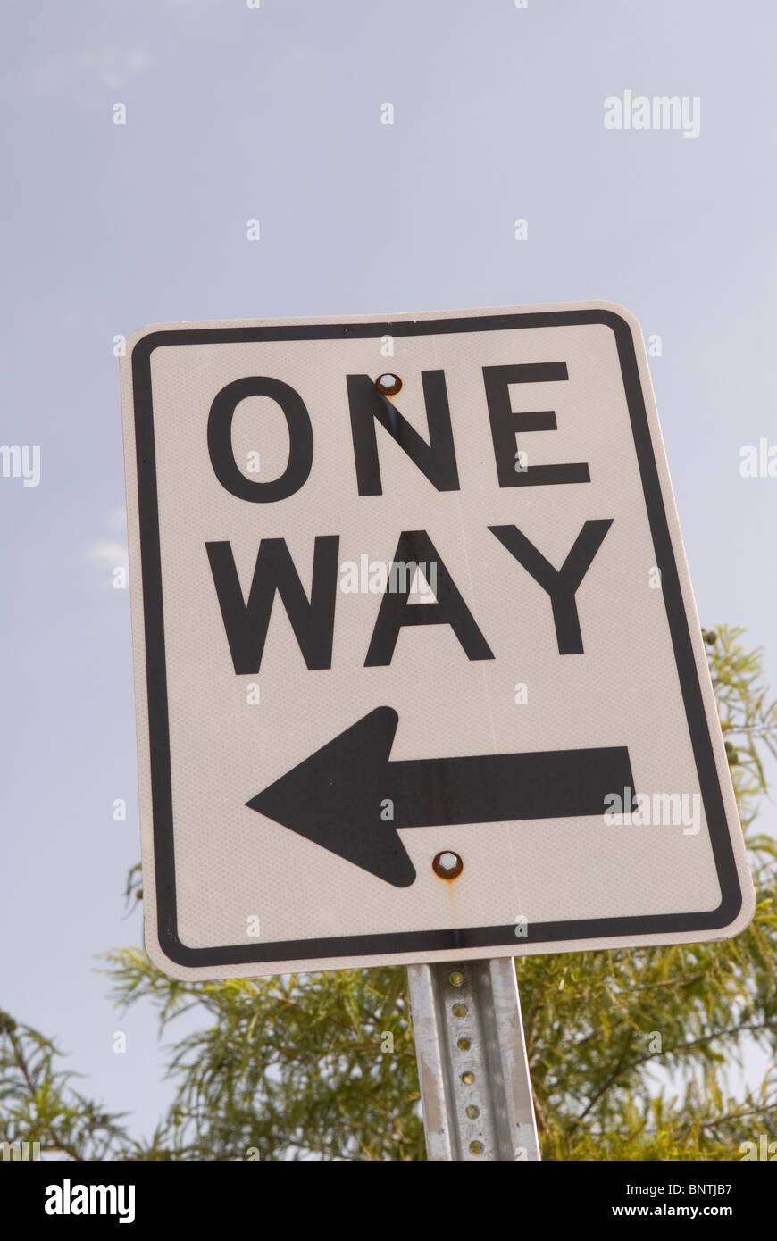One Way Traffic Sign USA Stock Photo - Alamy