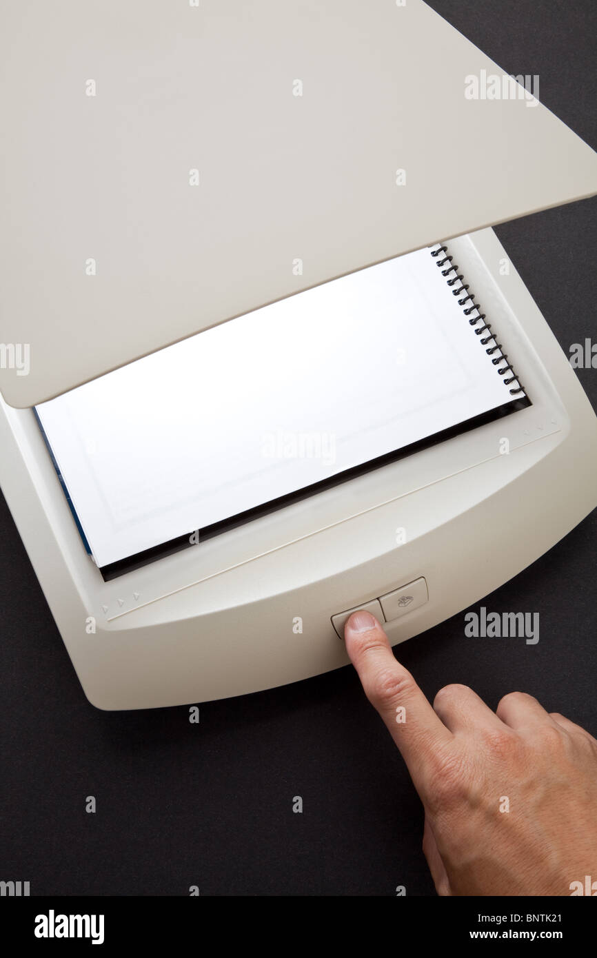 Scanner close up shot, business concept Stock Photo - Alamy