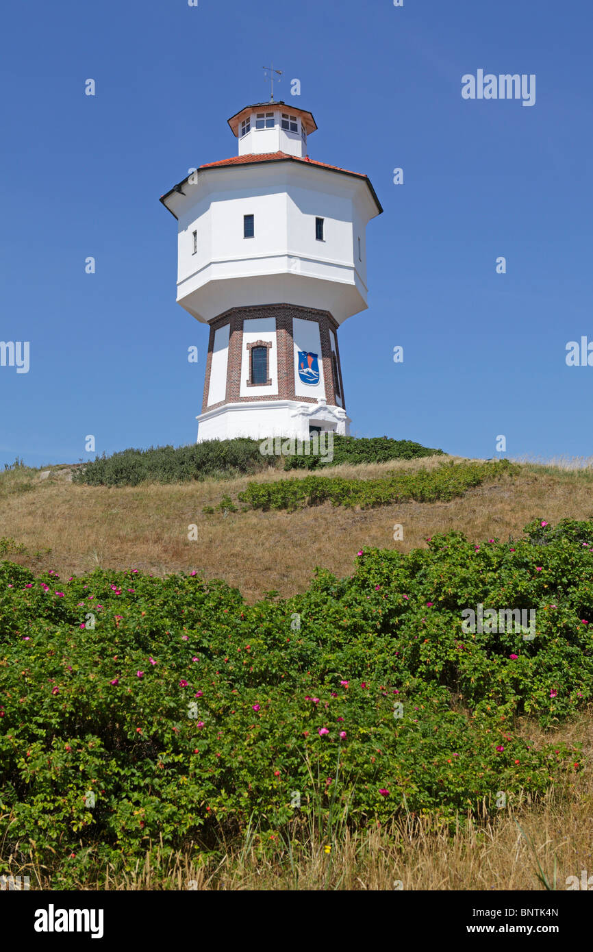 the white water tower, landmark of Langeoog island, East Friesland ...