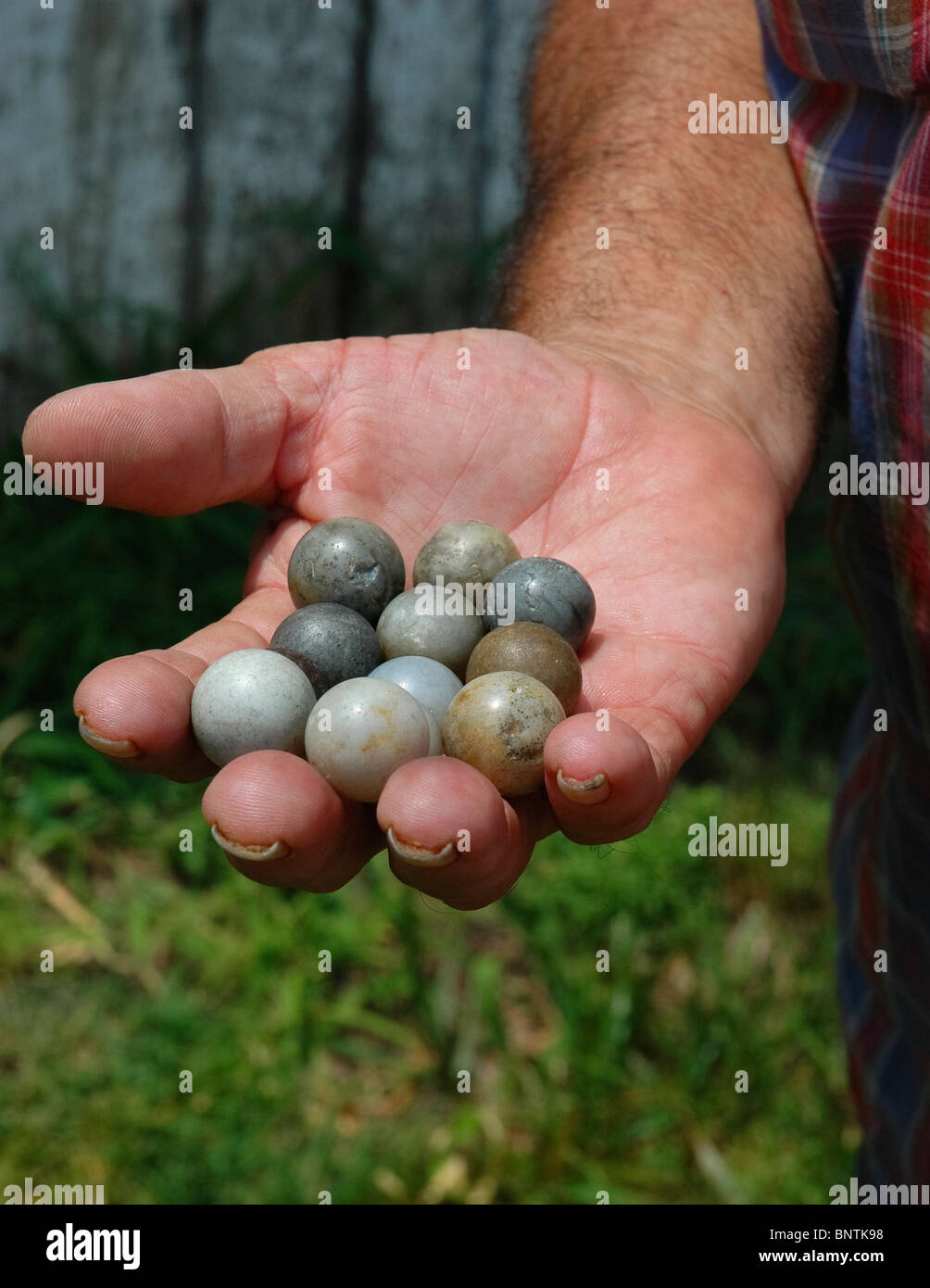 Earl Coulter's hand made flint marbles at the Monroe County Marble Club ...