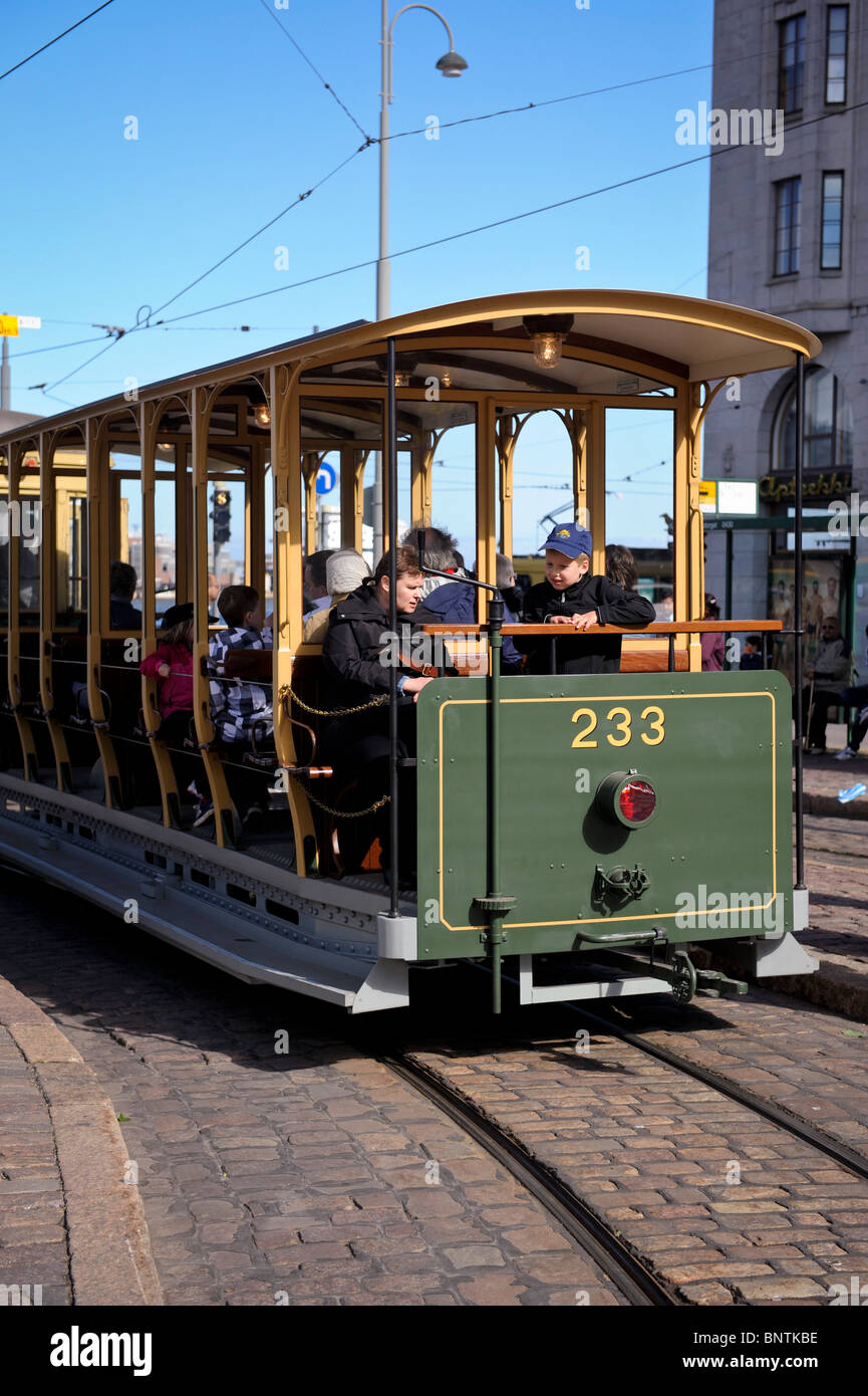 Old museum tram for tourists in Helsinki Finland Stock Photo - Alamy