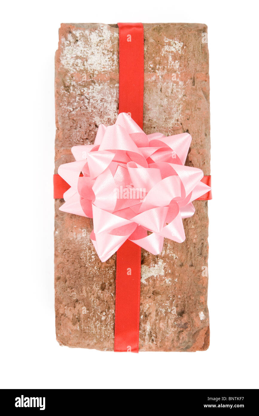 Red Brick Gift, Concept of joke, make fun of somebody, gift on April ...