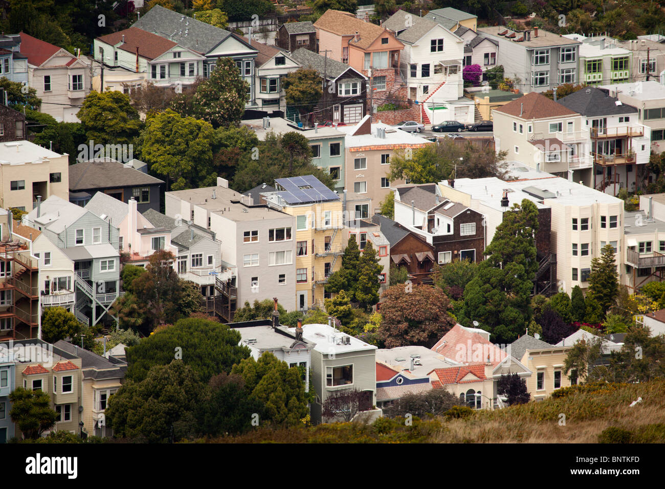 aerial view of San Francisco neighborhood, California, United States of ...