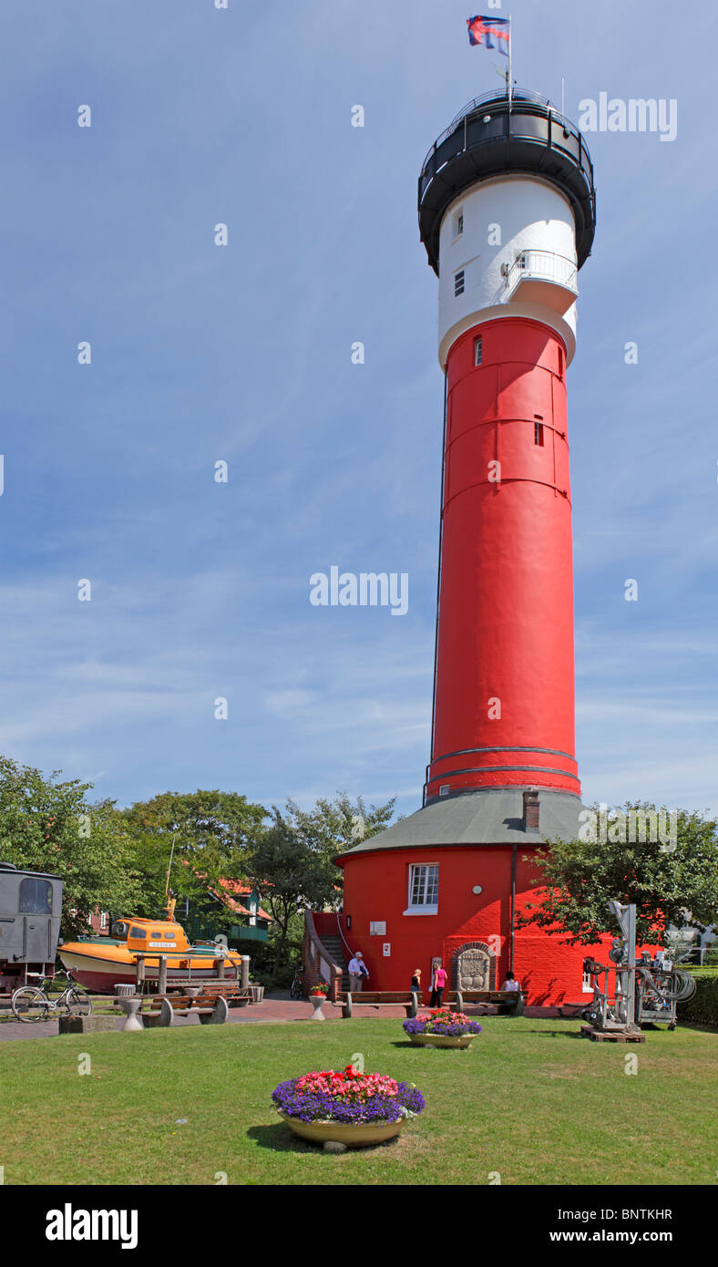 old lighthouse, Wangerooge island, East Friesland, Lower Saxony ...