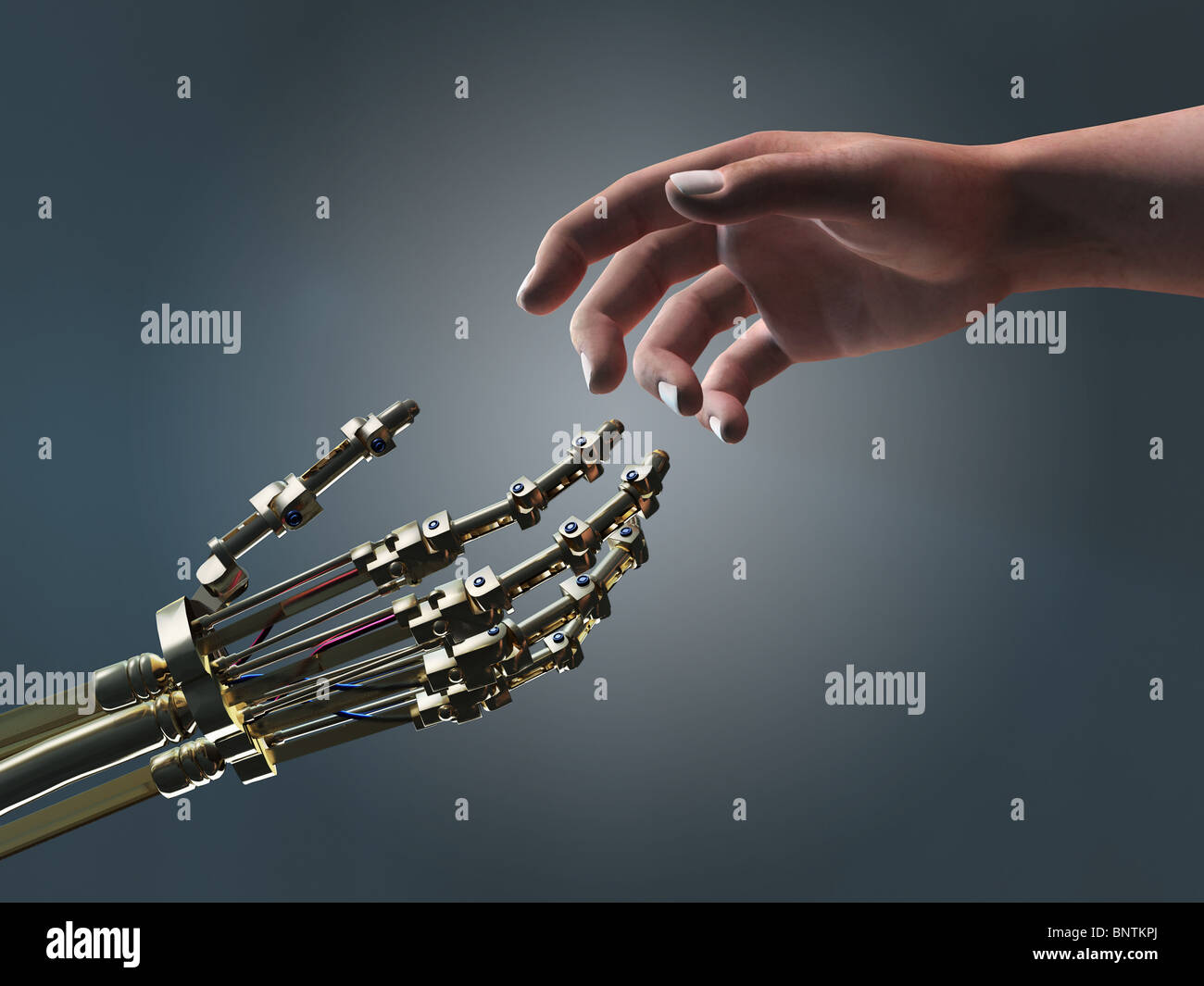 human and robot helping hands Stock Photo - Alamy