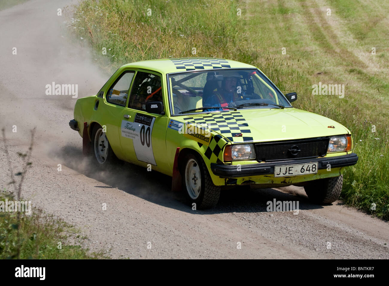 Old swedish rallycar on gravelroad,Classic Racing Stock Photo - Alamy