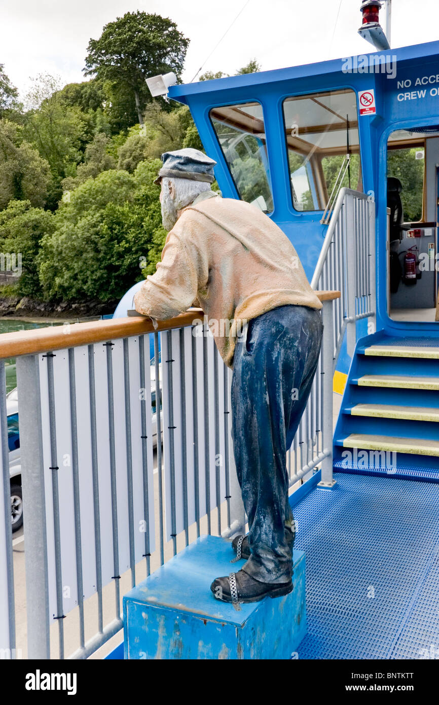 Plaster cast statue, King Harry Ferry, River Fal, Feock, Truro ...