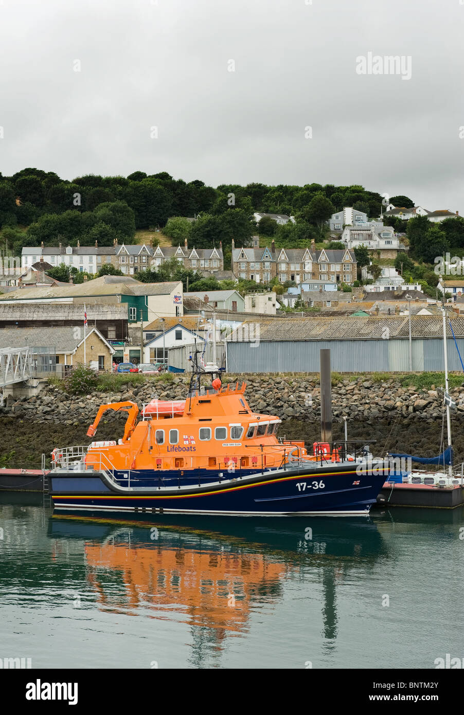 RNLB Ivan Ellis moored in Newlyn Harbour in Cornwall Stock Photo - Alamy