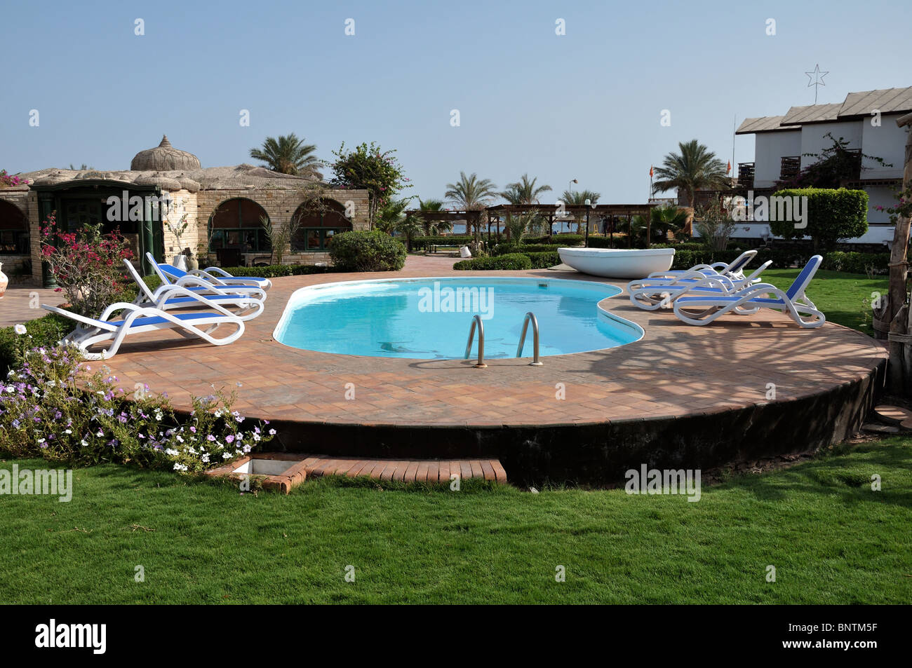 Lounge chairs around swimming hi-res stock photography and images - Alamy