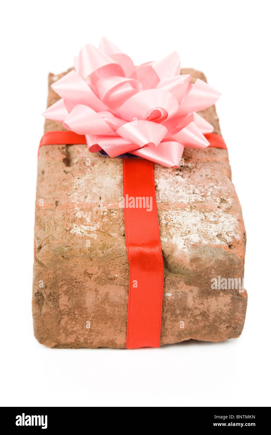 Red Brick Gift, Concept of joke, make fun of somebody, gift on April ...