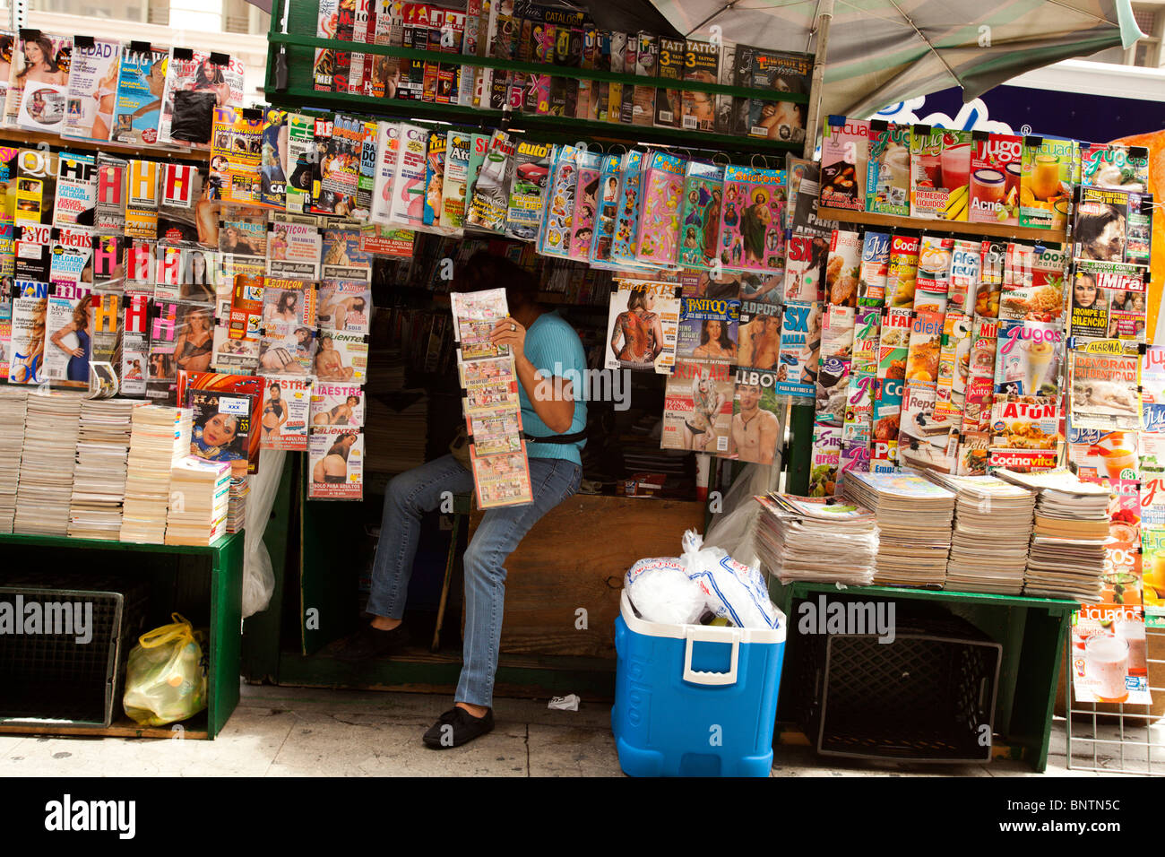 A Mexican vendor of magazines on Broadway, Los Angeles, California ...