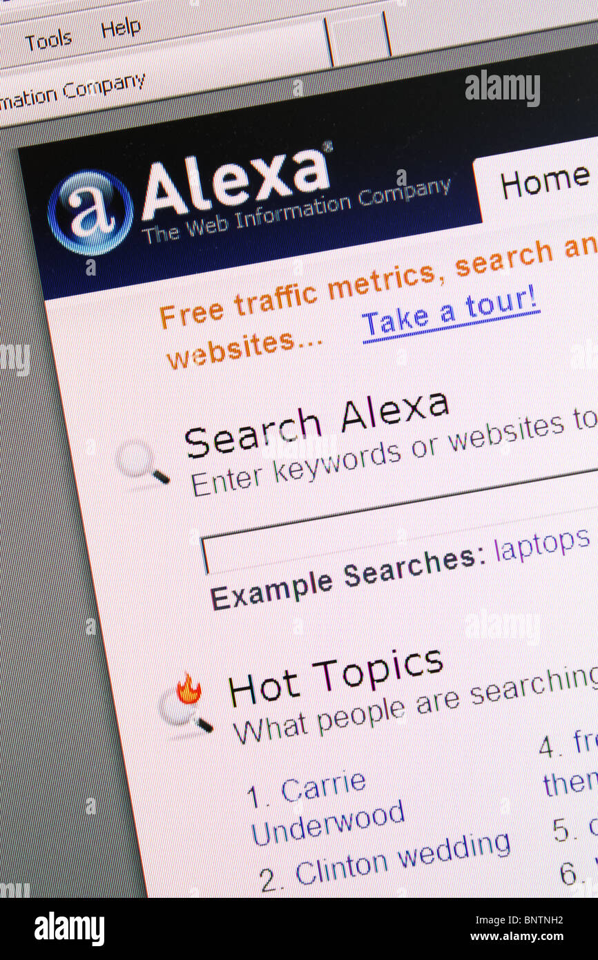 alexa web information rankings Stock Photo - Alamy