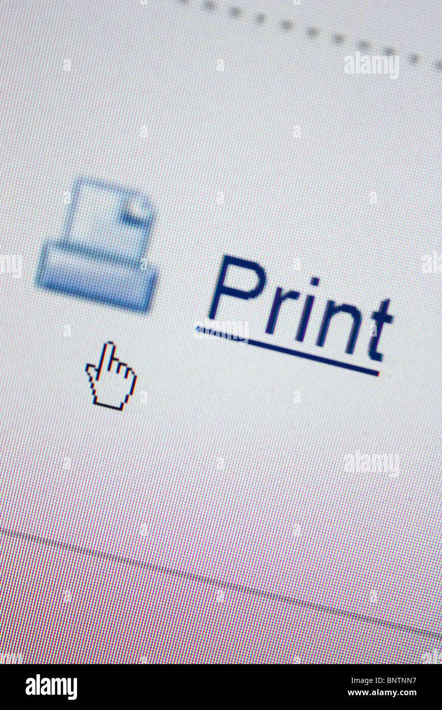 print icon mouse pointer Stock Photo - Alamy