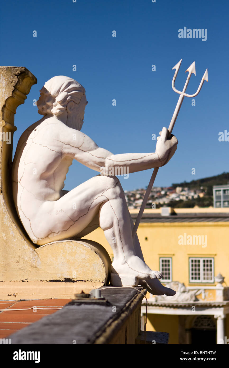 Statue of Neptune overlooking the Castle of Good Hope in Capetown Stock ...