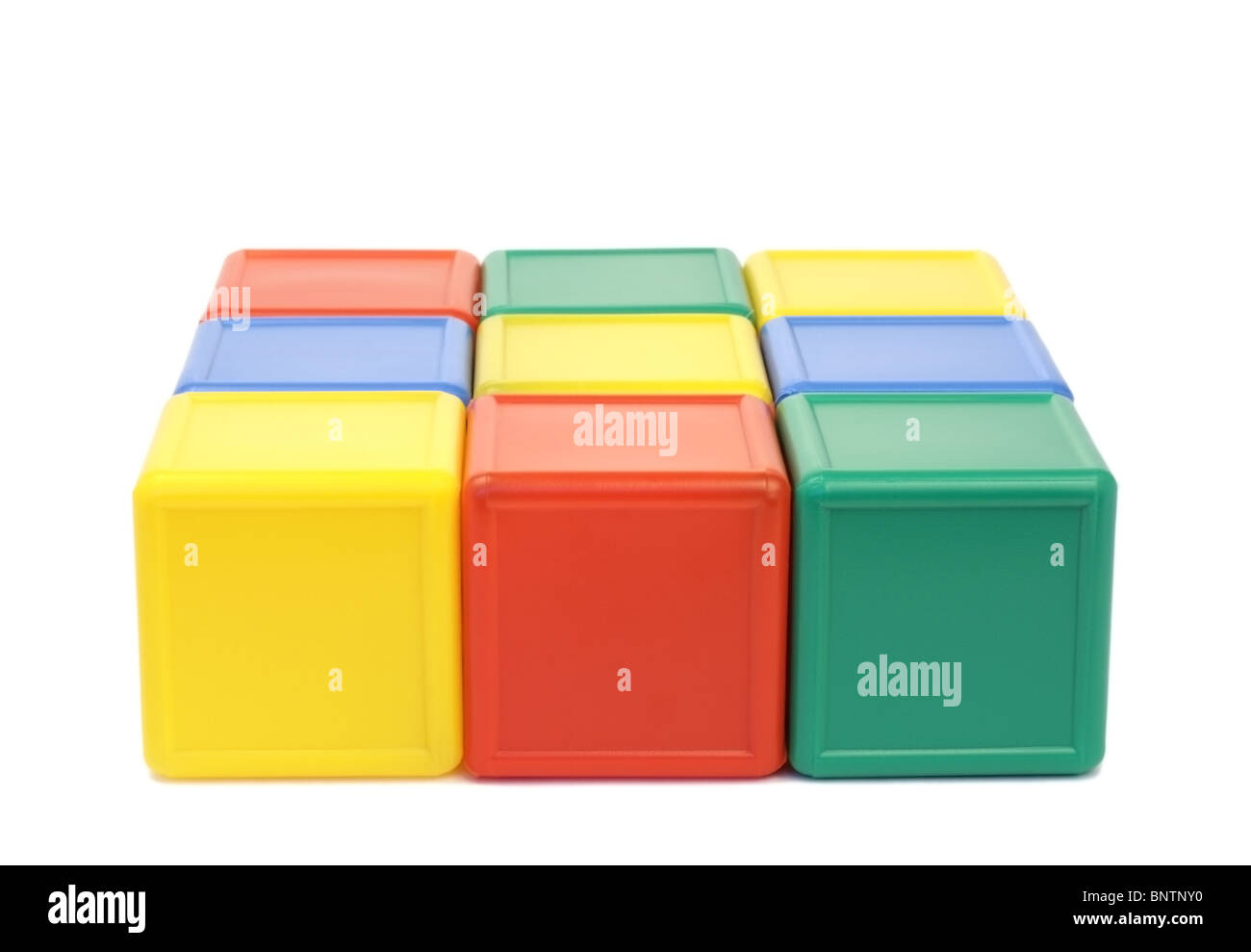 Colored childrens cubes on a white background Stock Photo - Alamy