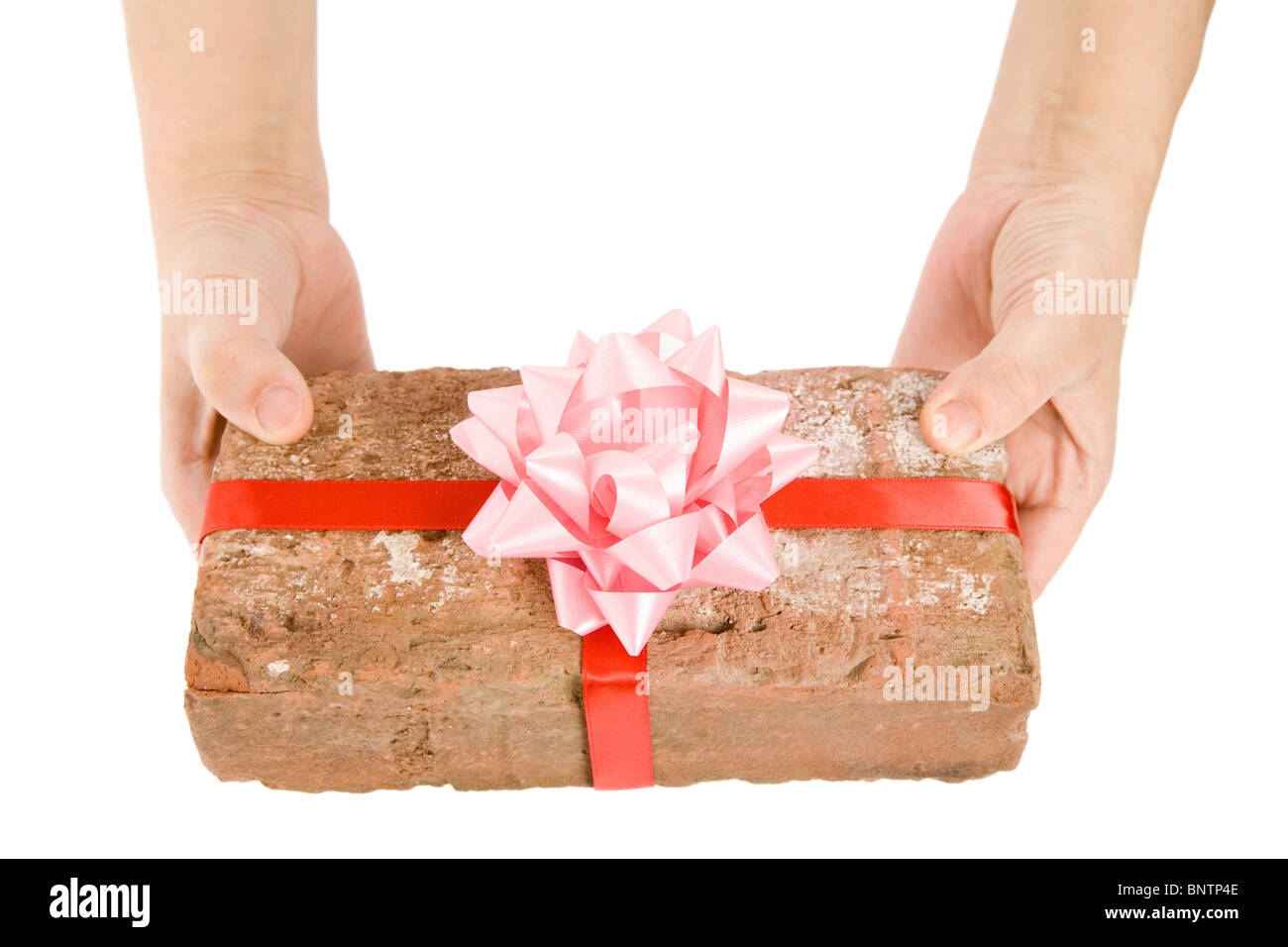 Red Brick Gift, Concept of joke, make fun of somebody, gift on April ...
