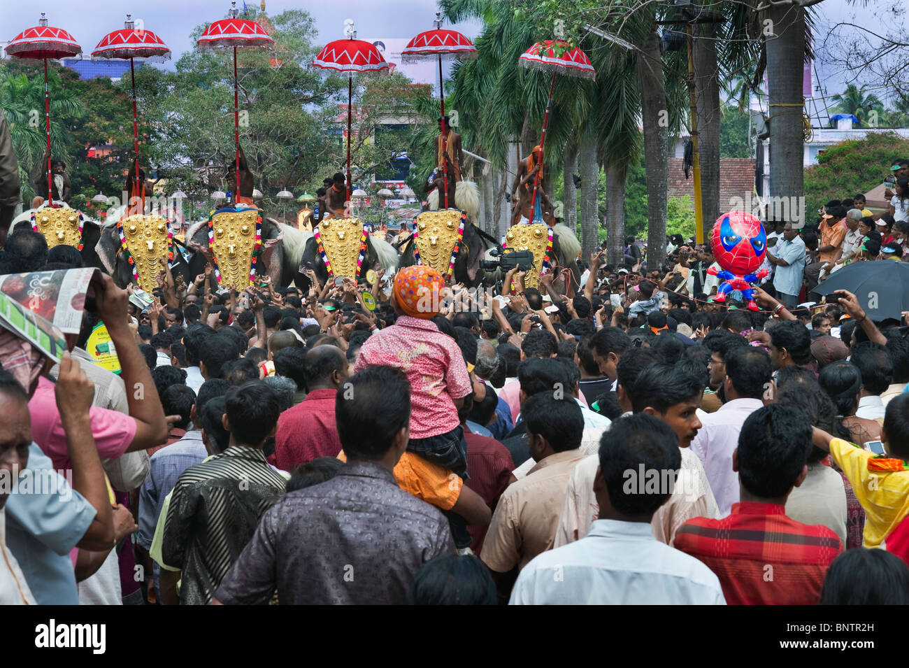 India Kerala Thrissur the Pooram Elephant Festival Stock Photo - Alamy