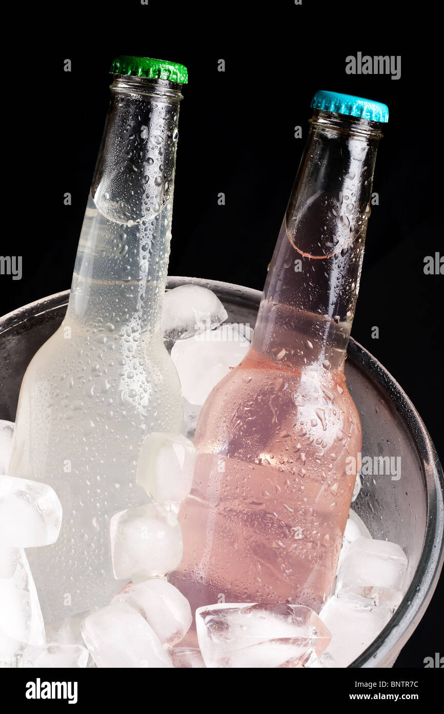 bottles with tasty drink Stock Photo - Alamy