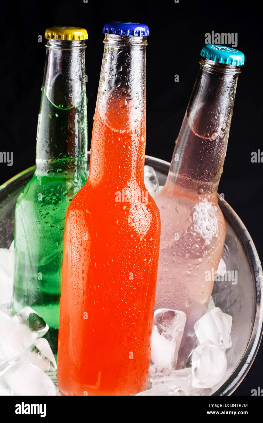 bottles with tasty drink Stock Photo - Alamy
