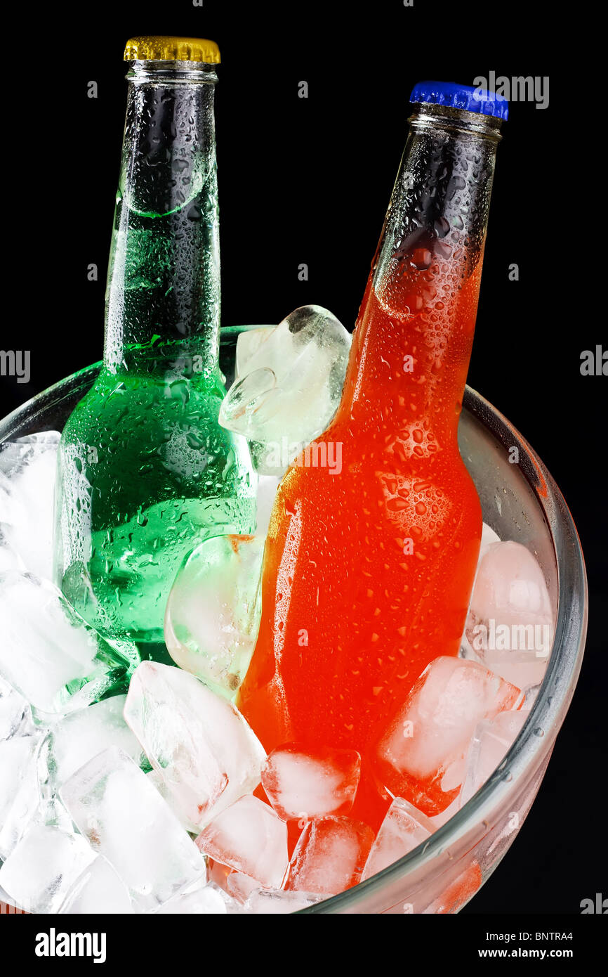 bottles with tasty drink Stock Photo - Alamy