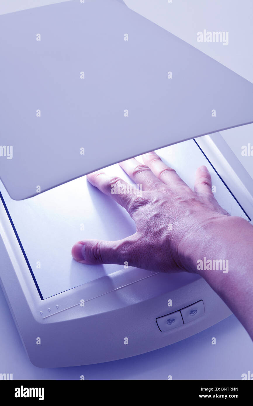 Scanner close up shot, business concept Stock Photo - Alamy