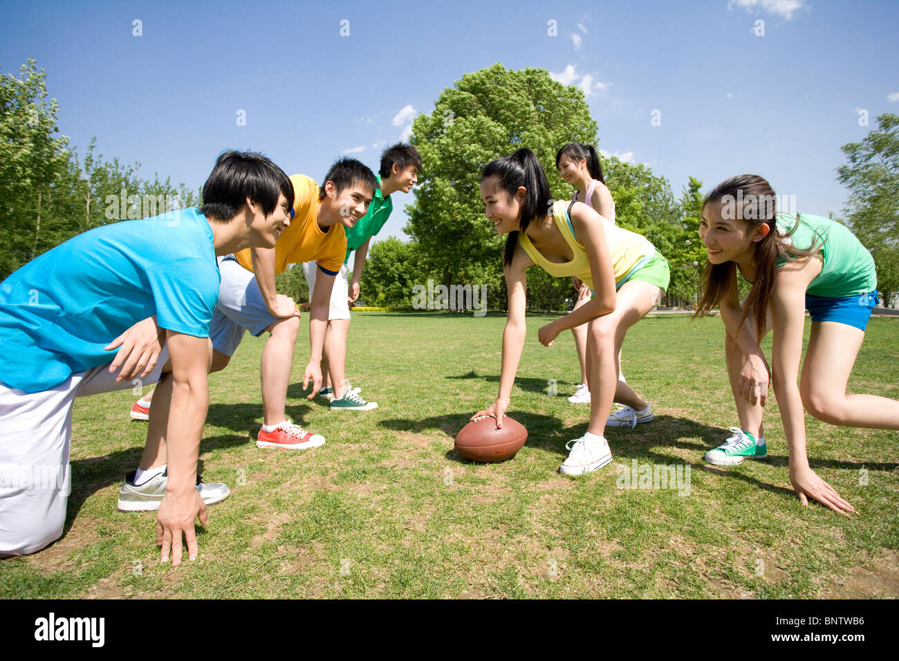 Friends Playing American Football