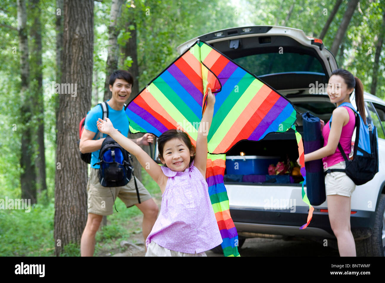 Family on a trip out in the country Stock Photo - Alamy