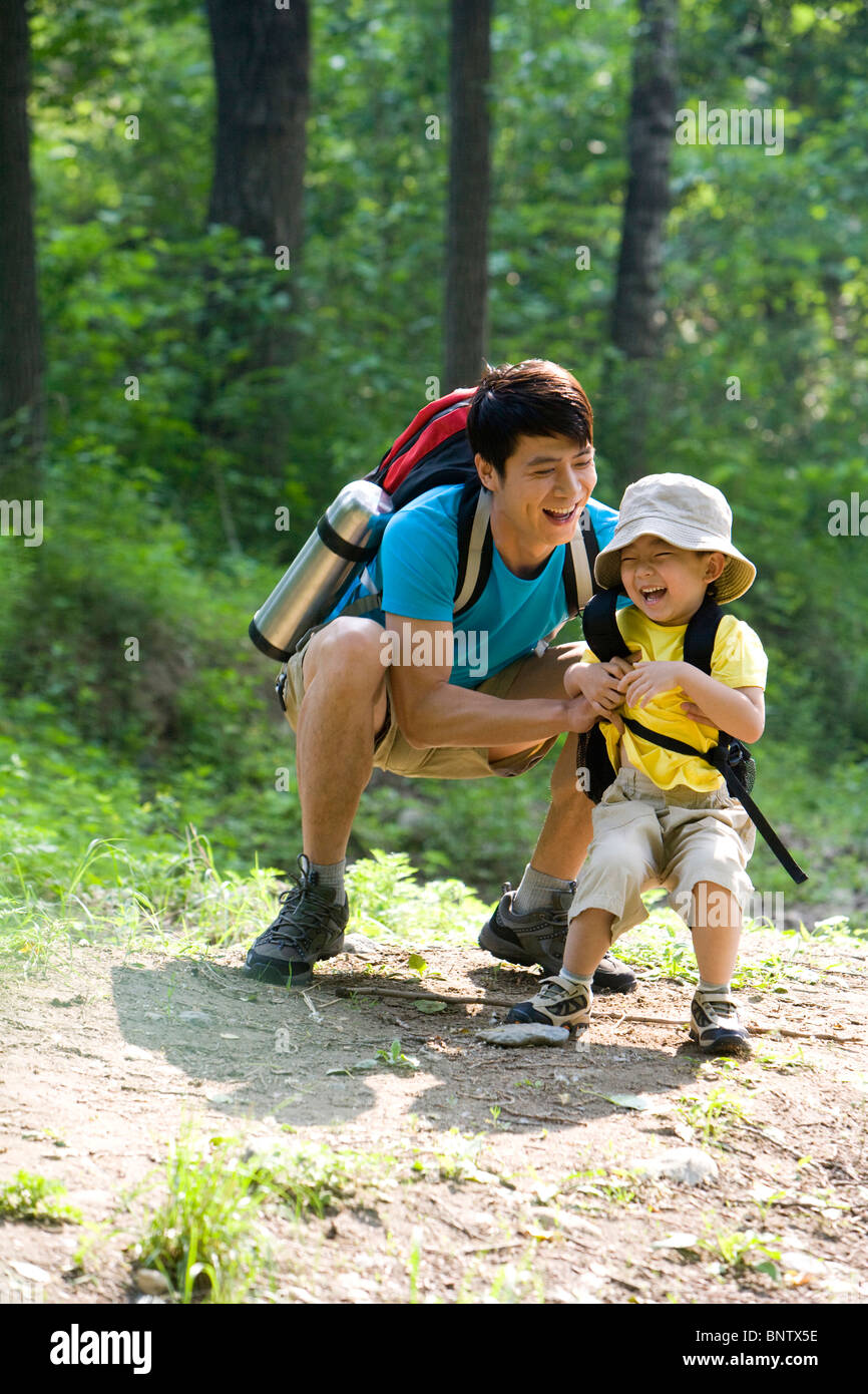 Father and son in the great outdoors Stock Photo - Alamy