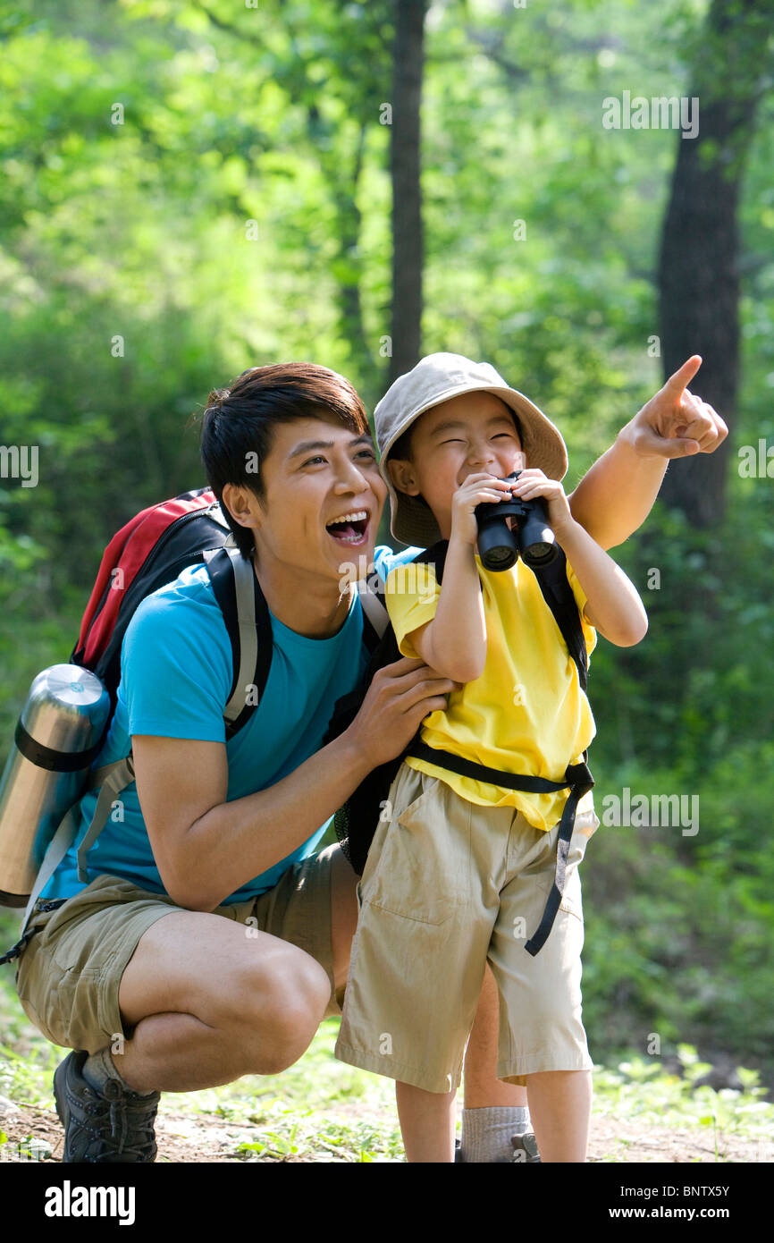 Father and son in the great outdoors Stock Photo - Alamy