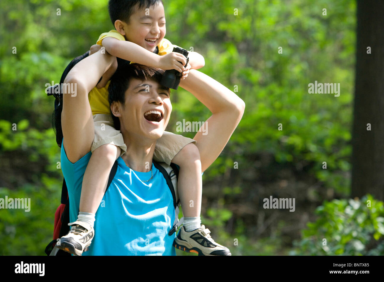 Father and son in the great outdoors Stock Photo - Alamy