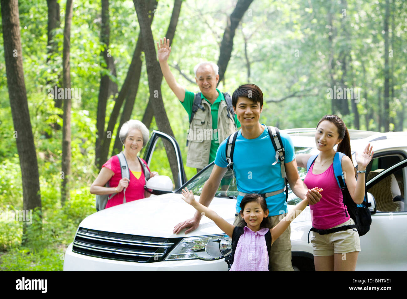 Family on a trip out in the country Stock Photo - Alamy