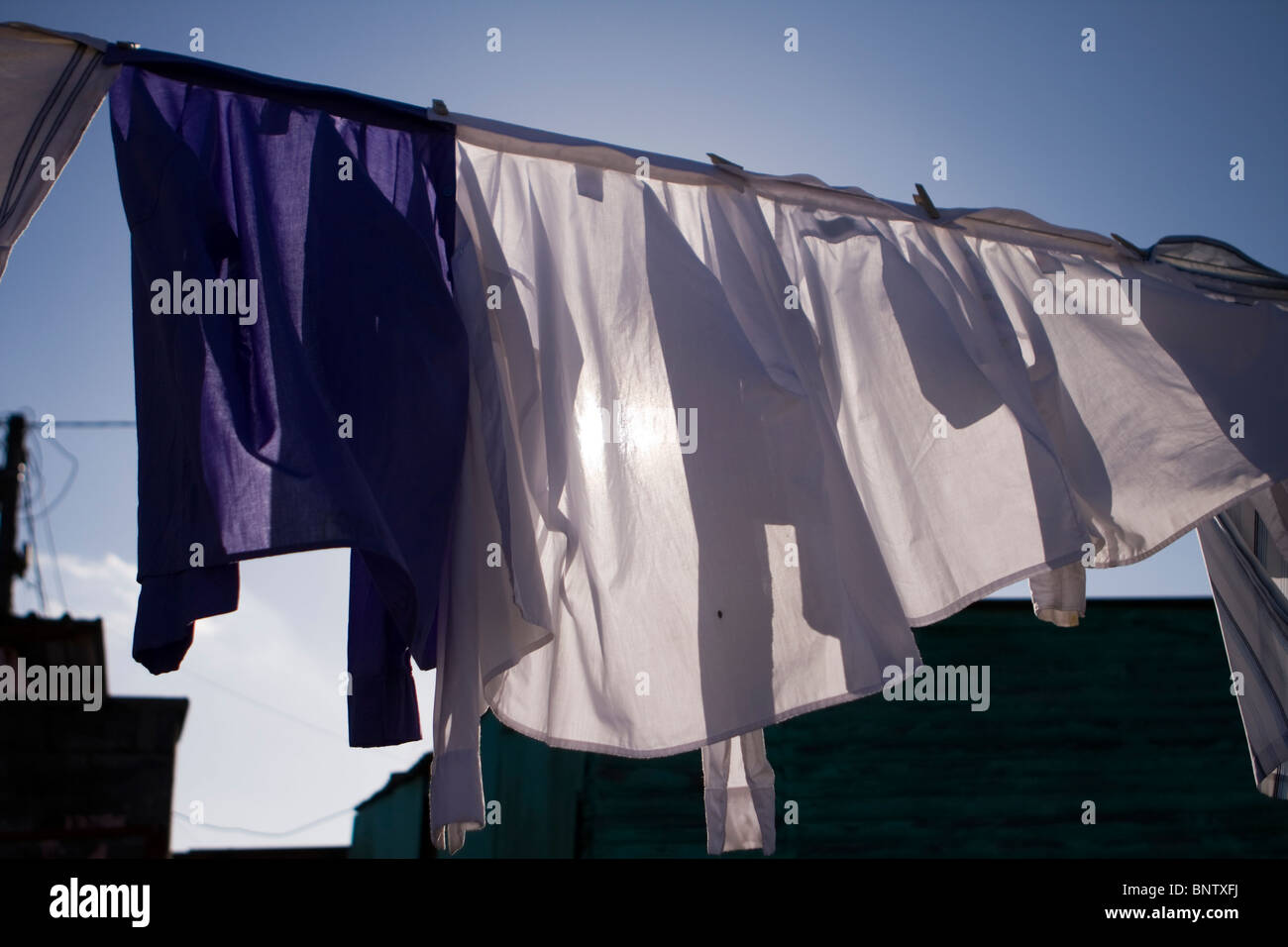 Drying Laundry In The Sun Stock Photo - Alamy