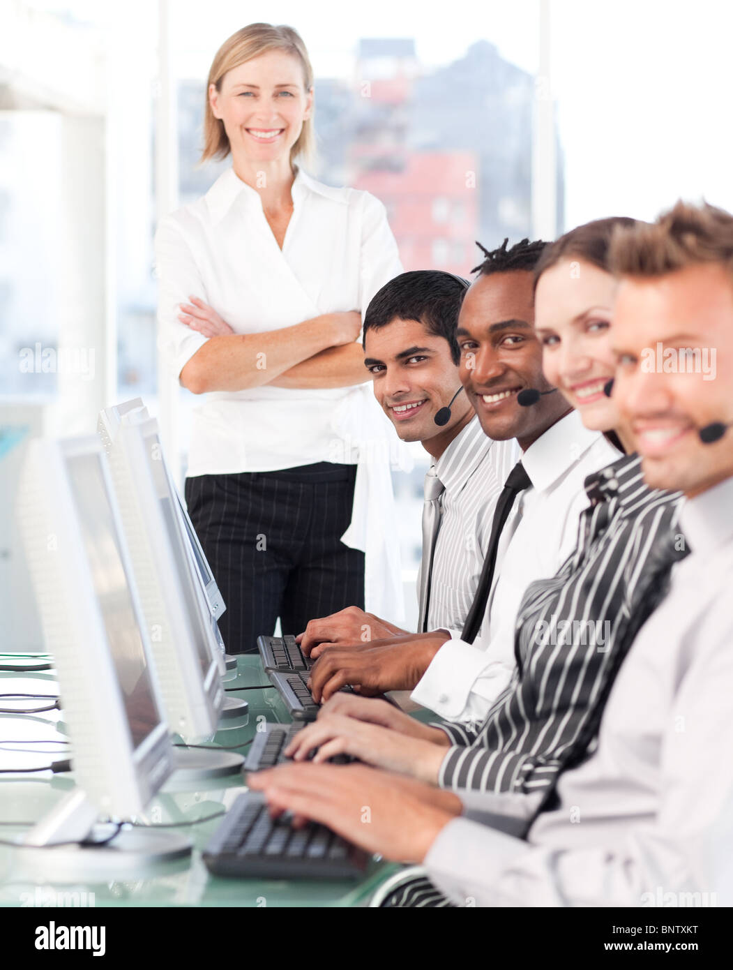 Serious male receptionist hi-res stock photography and images - Alamy