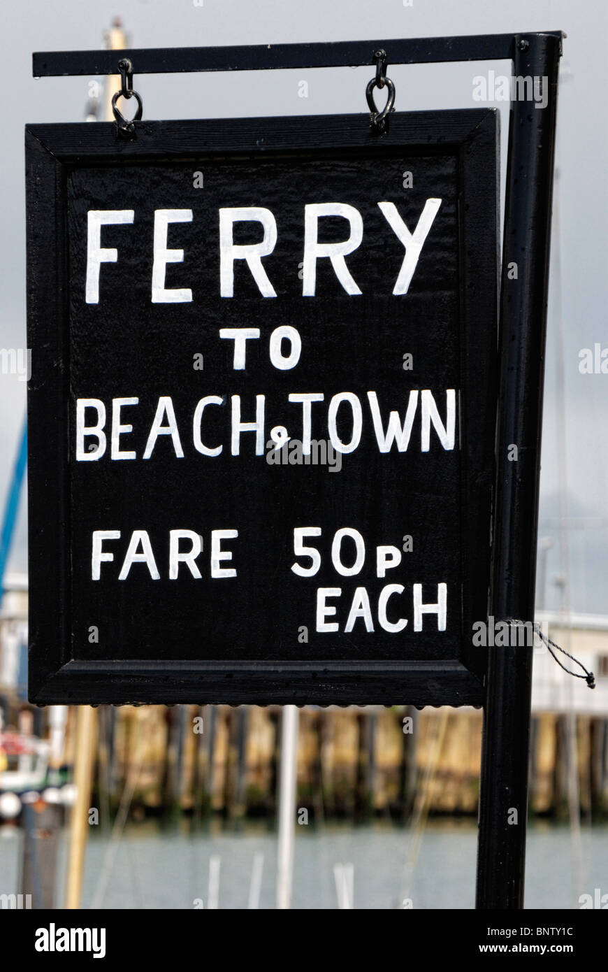 Ferry sign Weymouth Dorset england uk Stock Photo - Alamy