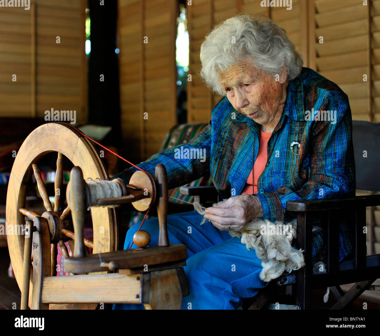 Old lady spinning hi-res stock photography and images - Alamy