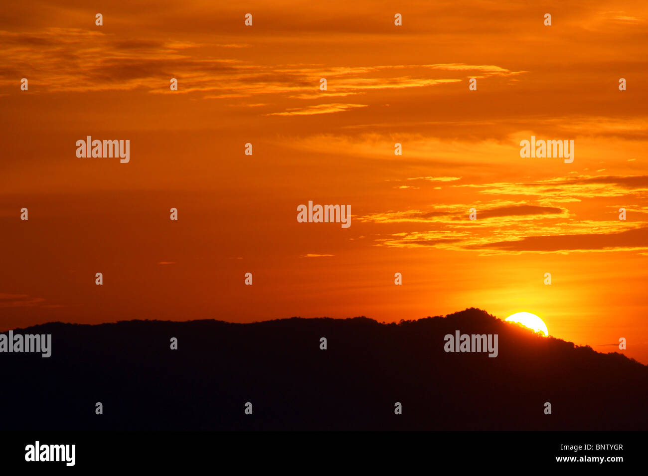 Sunset with a kind on mountains Matang from height of the bird's flight ...