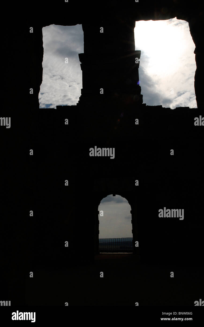 An Edward Munch the scream-like ghostly silhouette in the ruins at ...