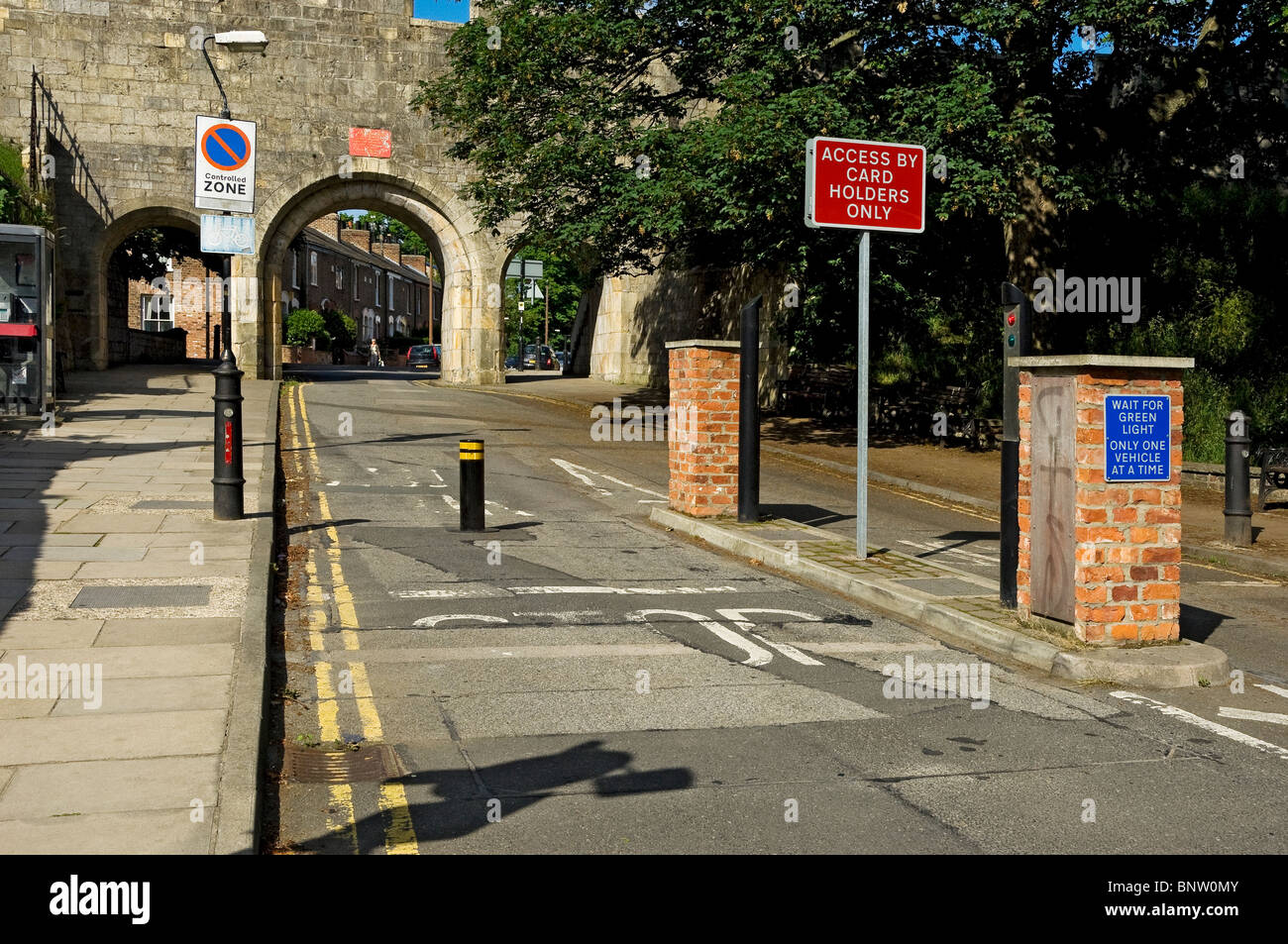 Rising bollard in front of Victoria Bar York North Yorkshire England UK ...
