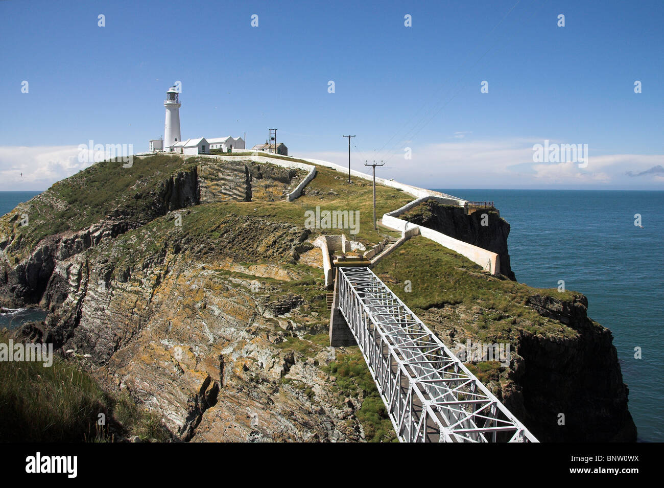 Bridge to South Stack Lighthouse, Holy Island, Anglesey, North Wales ...