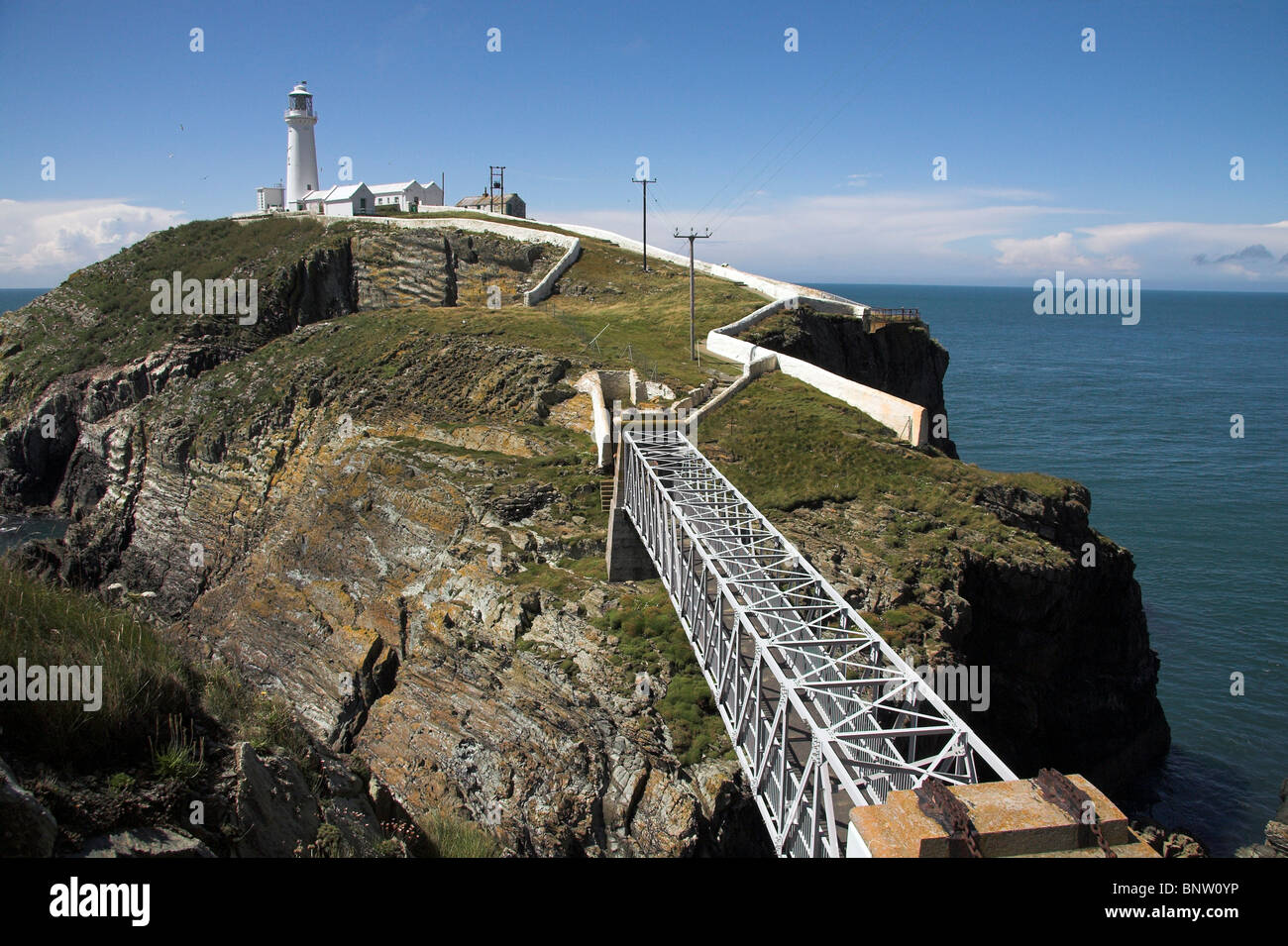 Bridge to South Stack Lighthouse, Holy Island, Anglesey, North Wales ...