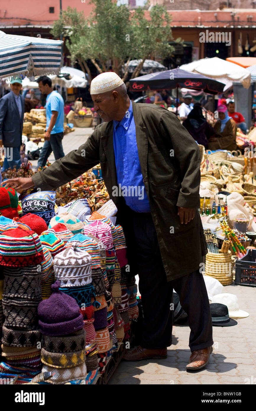 Hats kufi marrakech market hi-res stock photography and images - Alamy